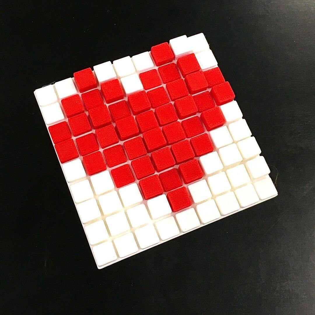 3D Printed Pixel Art Puzzle Kit 9x9 Cm Plate With Magnets - Etsy