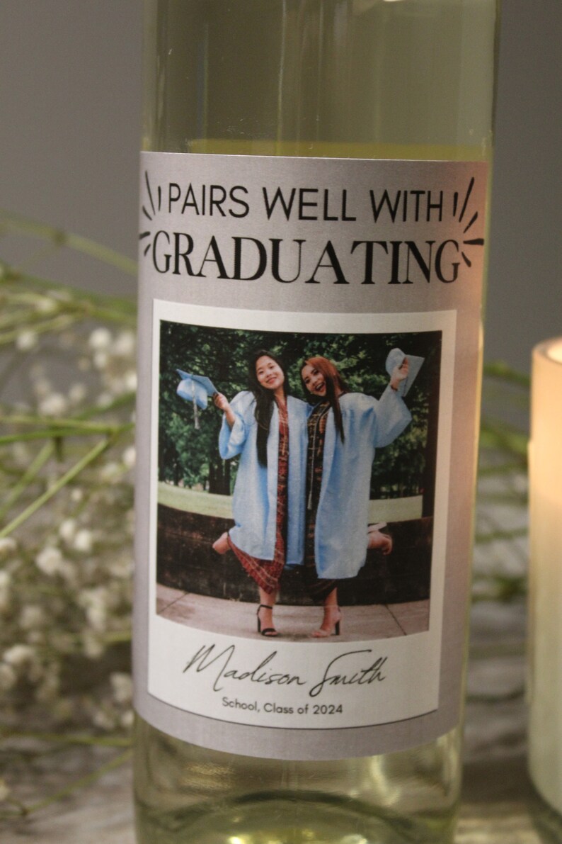 Graduation Wine Label | Custom Wine Label | Congrats Graduate | Wine ...