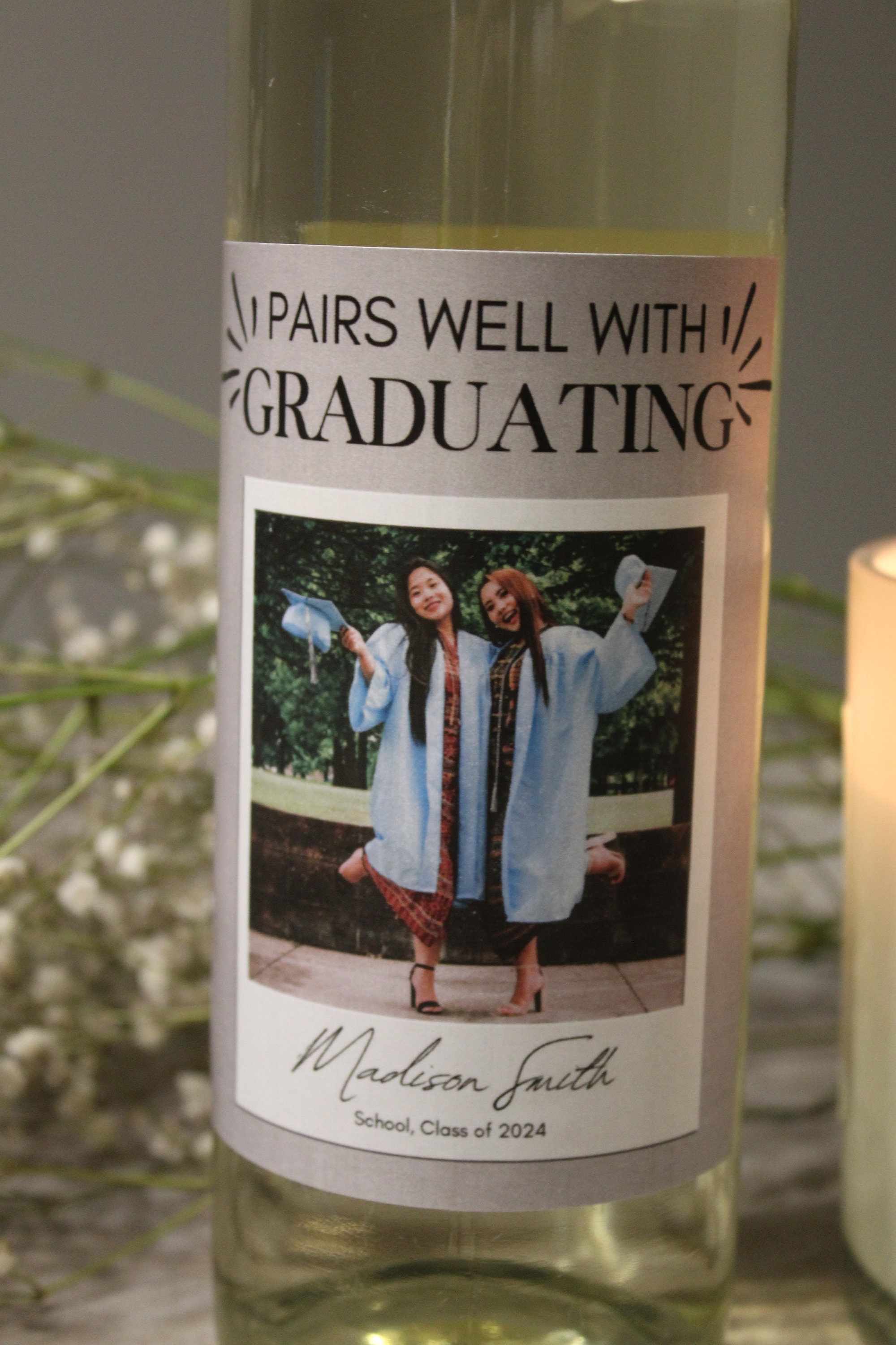 Graduation Wine Label | Custom Wine Label | Congrats Graduate | Wine ...
