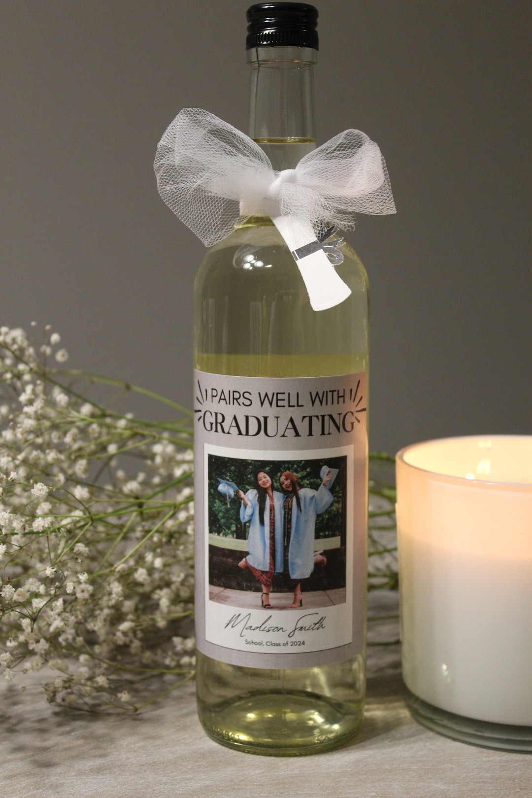 Graduation Wine Label | Custom Wine Label | Congrats Graduate | Wine ...