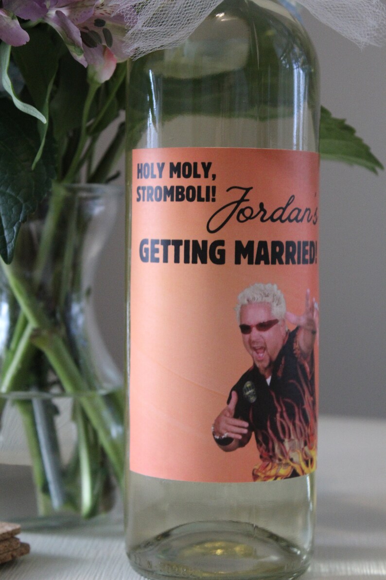 Guy Fieri Flavortown Bachelorette Label Sticker | Custom Funny Wine ...