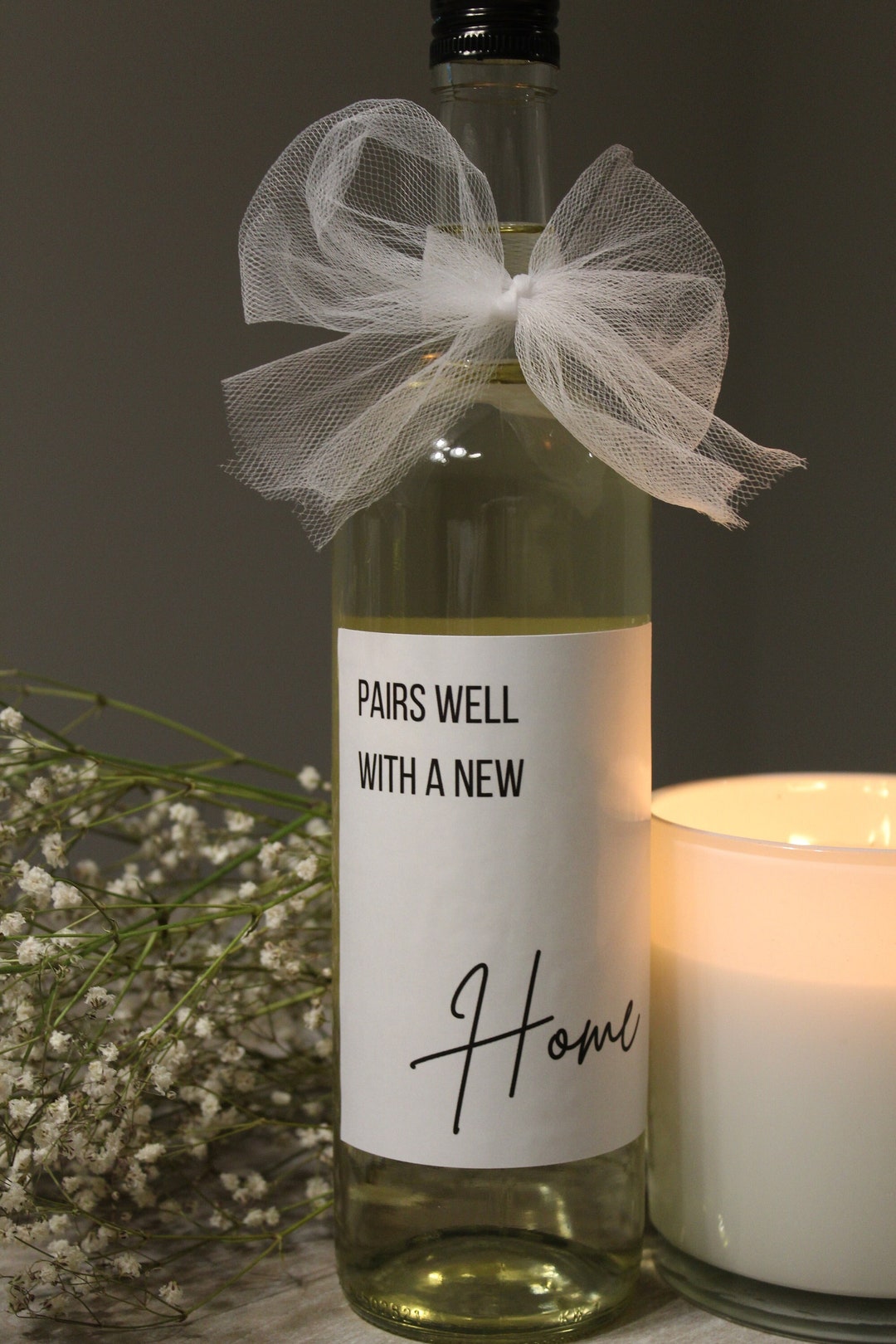 Pairs Well With a New Home | Wine Label & Tag | New Home Owner Gift ...