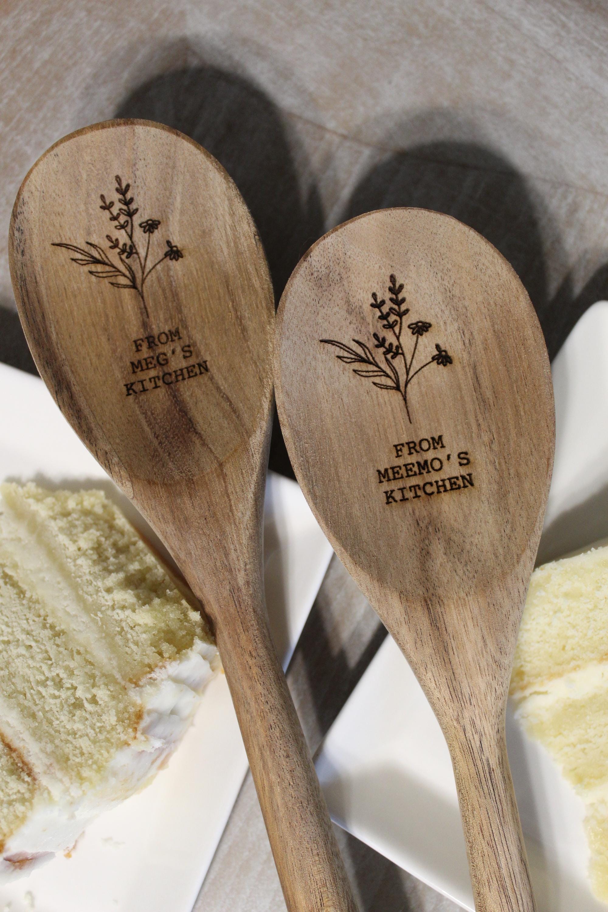 Custom Wooden Spoon With Flower Bundle | Personalized "from Name's ...
