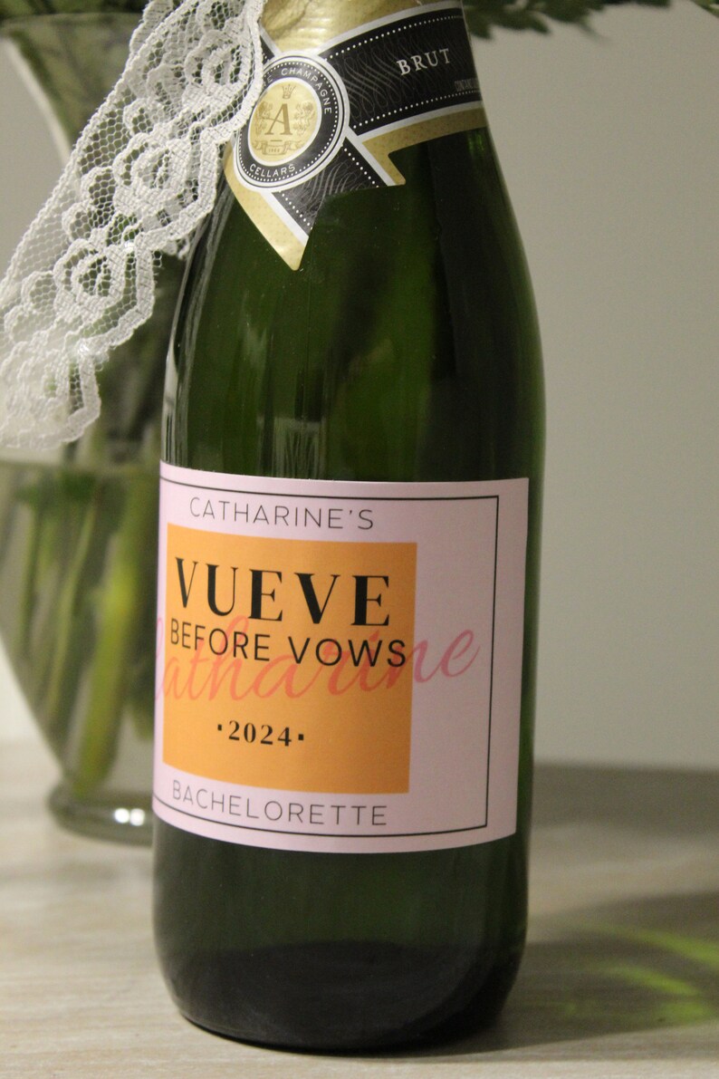 Vueve Before Vows Label Bachelorette Champagne Wine Label Custom Wine ...