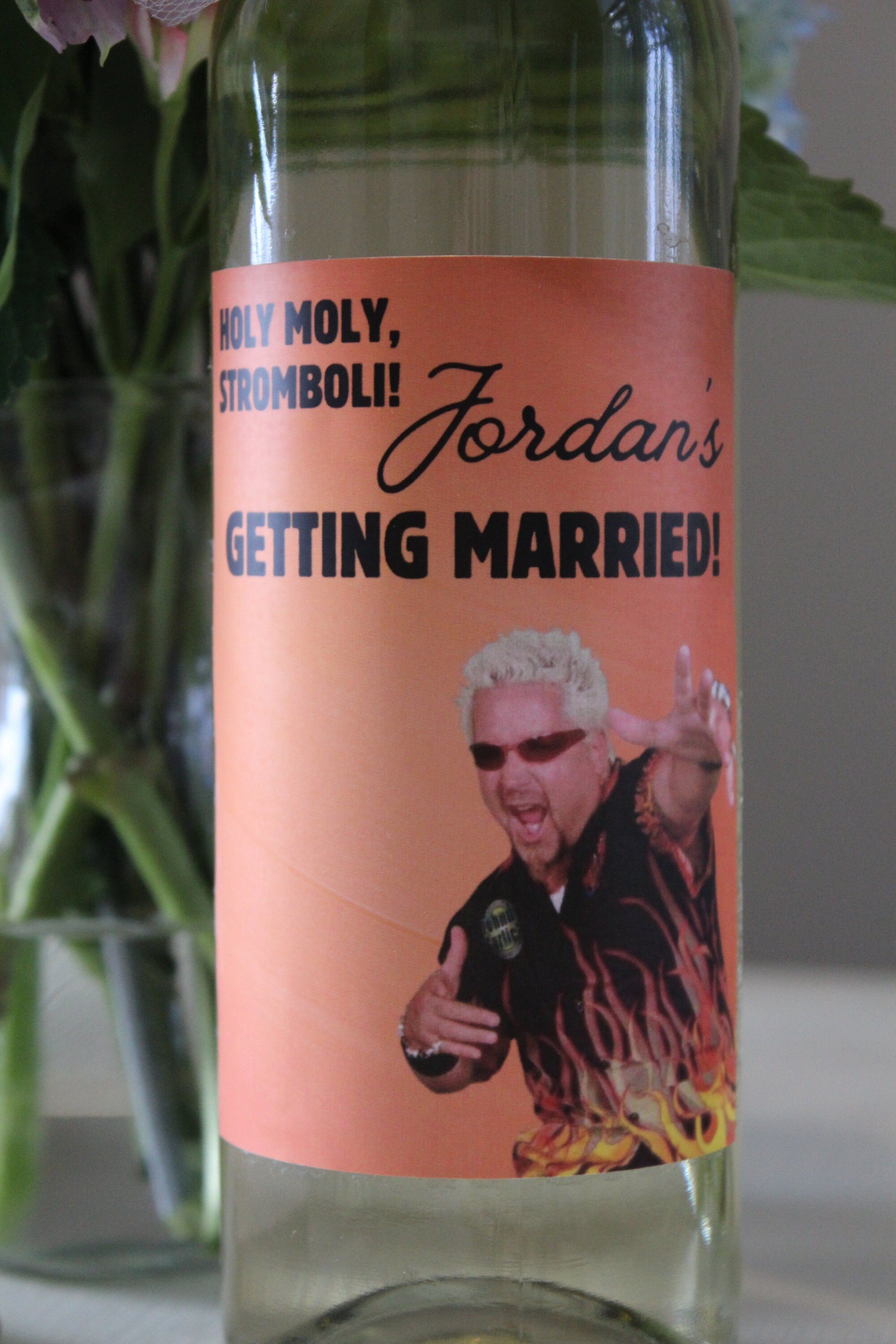 Guy Fieri Flavortown Bachelorette Label Sticker | Custom Funny Wine ...