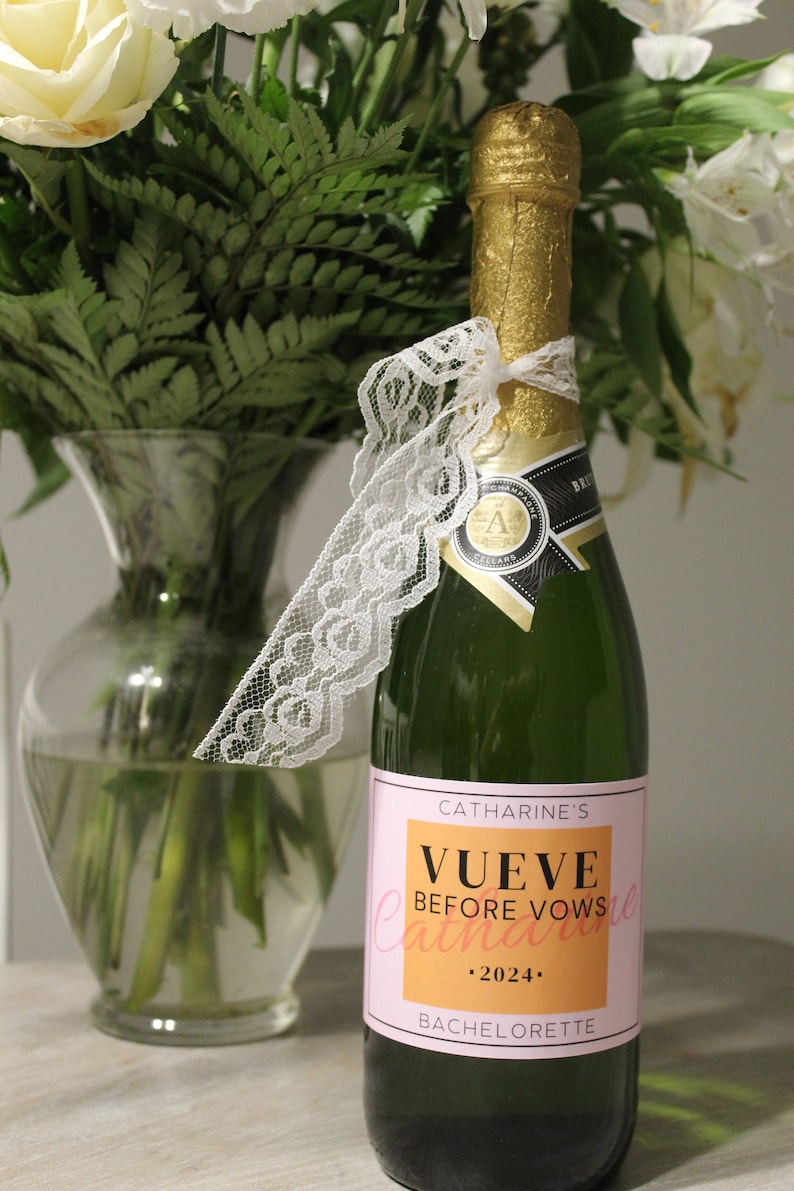 Vueve Before Vows Label Bachelorette Champagne Wine Label Custom Wine ...