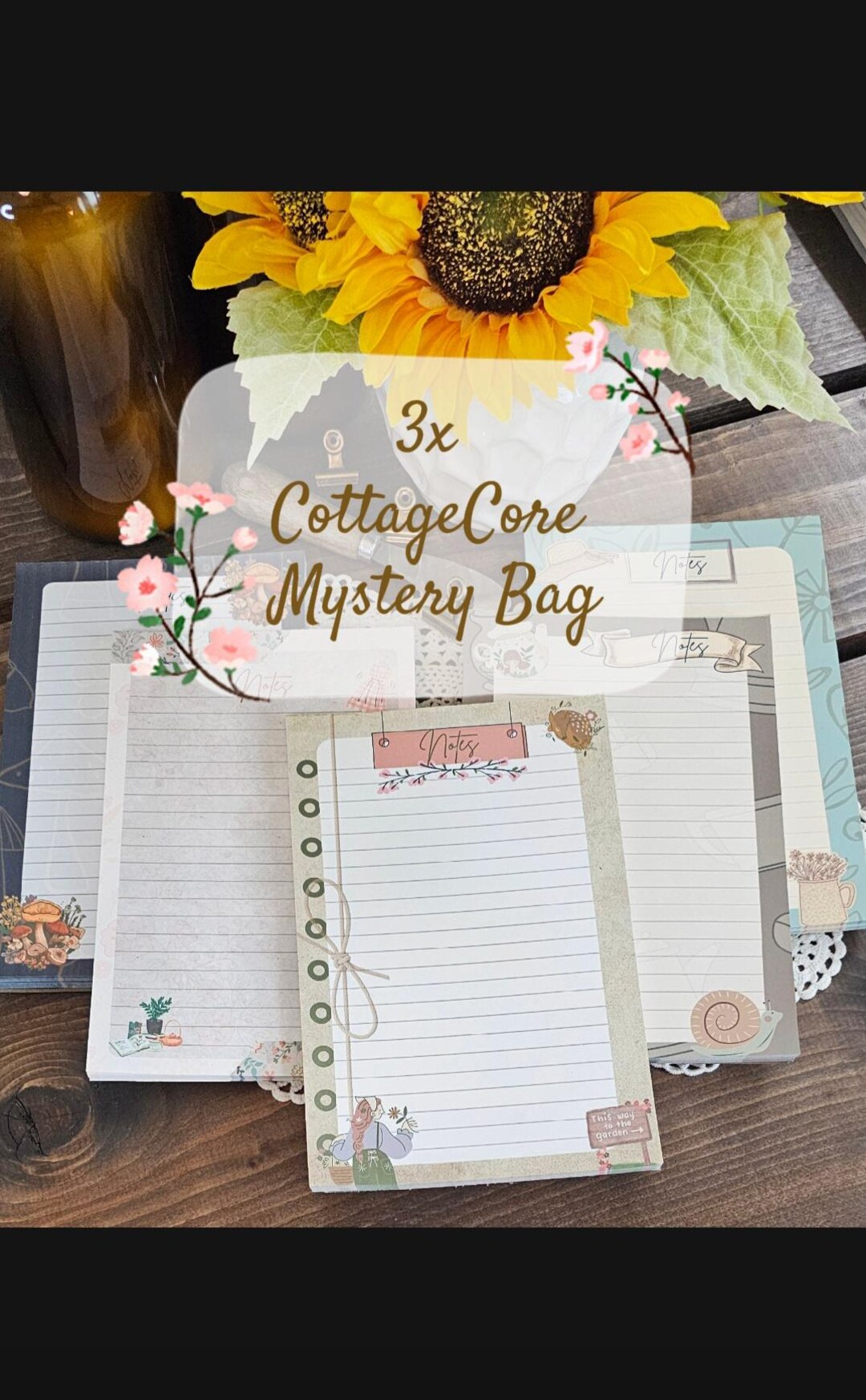 Mystery Cottagecore Collection Notes 5.5 X 8.5 Notepads, 3 Different ...