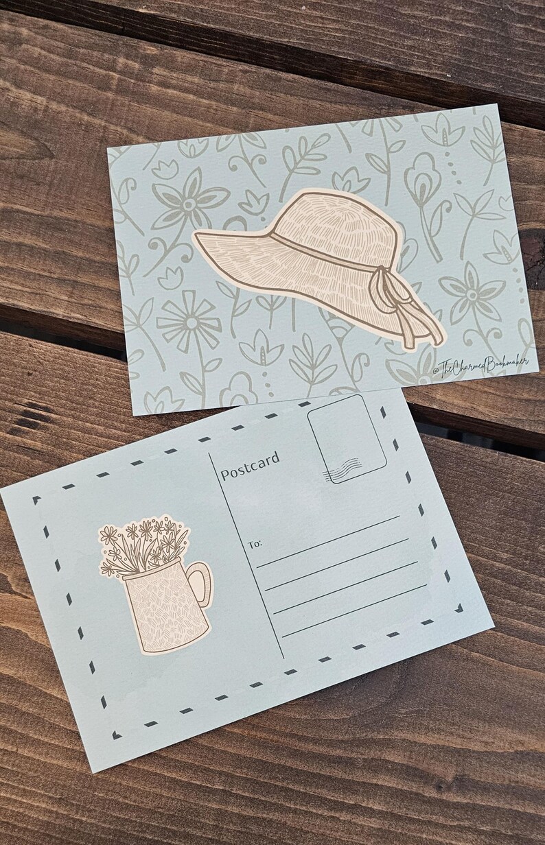 Cottagecore Collection Set Design 4, Includes 2 Postcards, 2 Magnetic ...