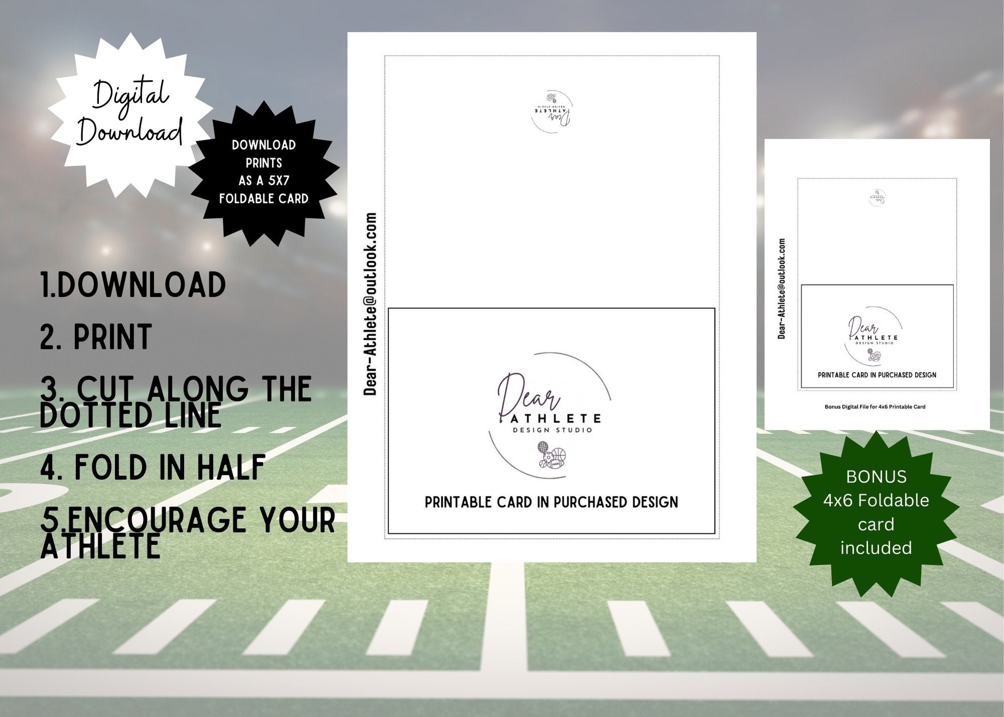 Signing Day Card for Student Athletes. Student Athlete Digital Download ...