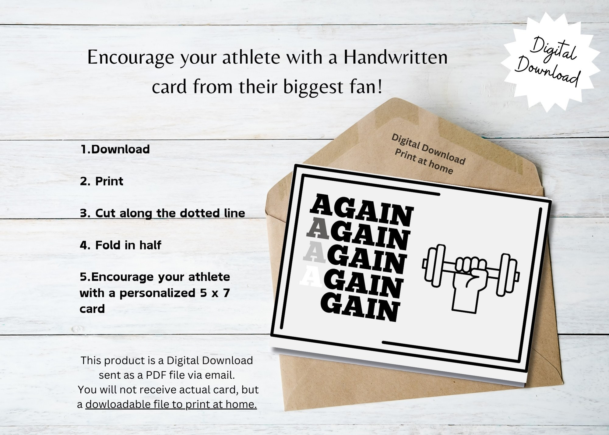 Encouragement Card for Student Athletes. Student Athlete Digital ...