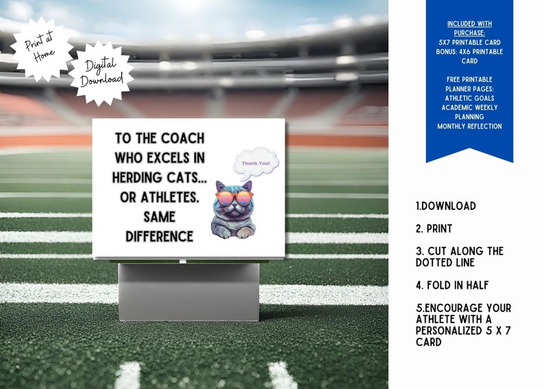 Dear Coach Funny Blank Card. Digital Download/printable/print at Home ...