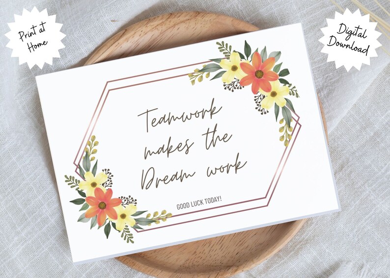 Teamwork Makes the Dream Work Blank Card. Student Athlete Digital ...