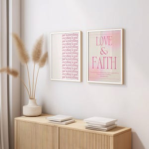 Pink Modern Christian Wall Art Set of 3 Printable Bible Verse Artwork ...