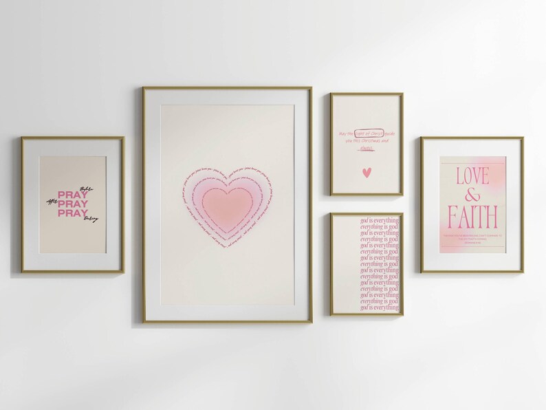 Pink Modern Christian Wall Art Set of 3 Printable Bible Verse Artwork ...
