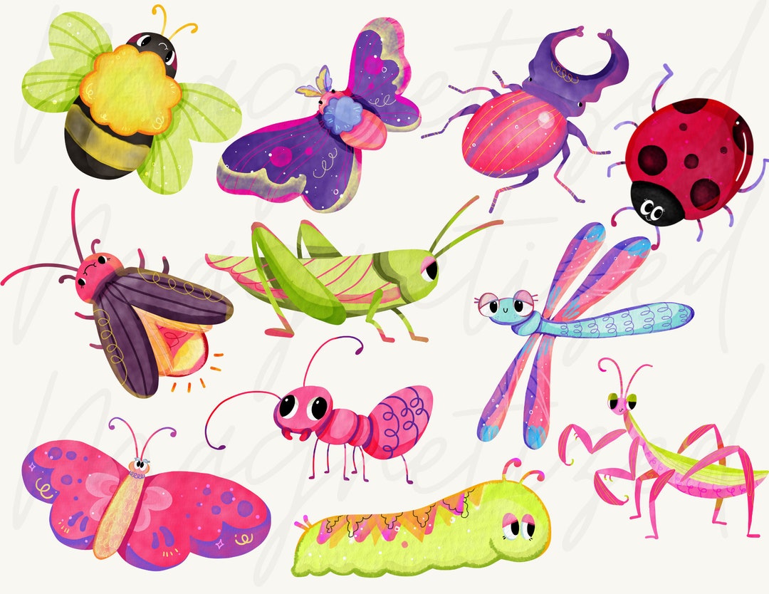 11 Insects PNG File, Instant Download Insect File, Insect Watercolor ...