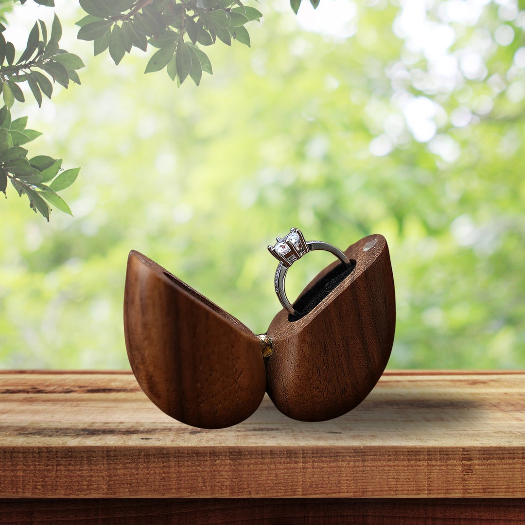 Personalized Heart Ring Box, Proposal Ring Box, Wooden Engagement Ring ...