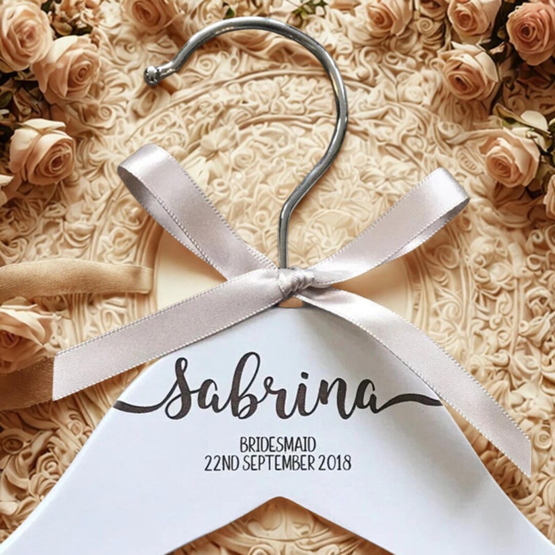 Customized Wedding Dress Hanger, Personalized Name Engraved, Bridal ...
