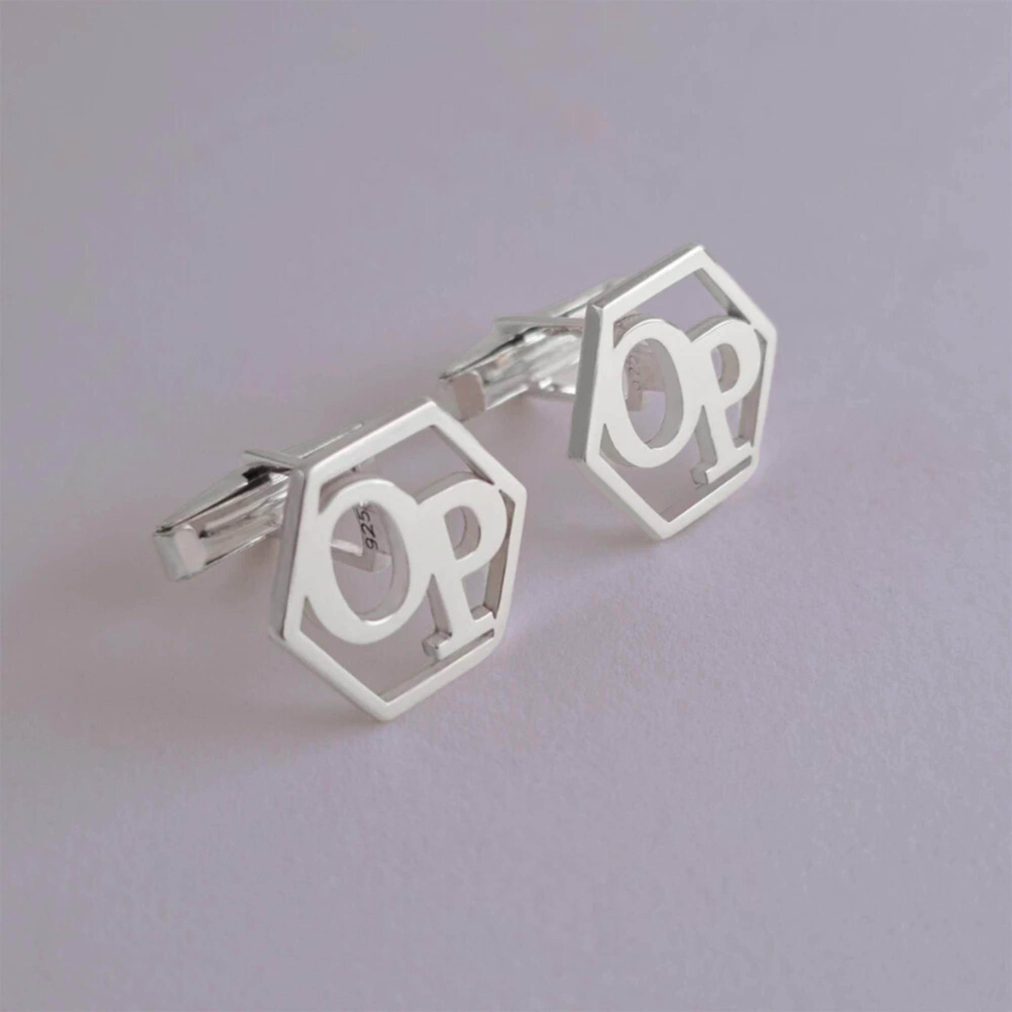 Personalized Hexagonal Letter Cufflinks, Men's Shirt Cufflinks ...