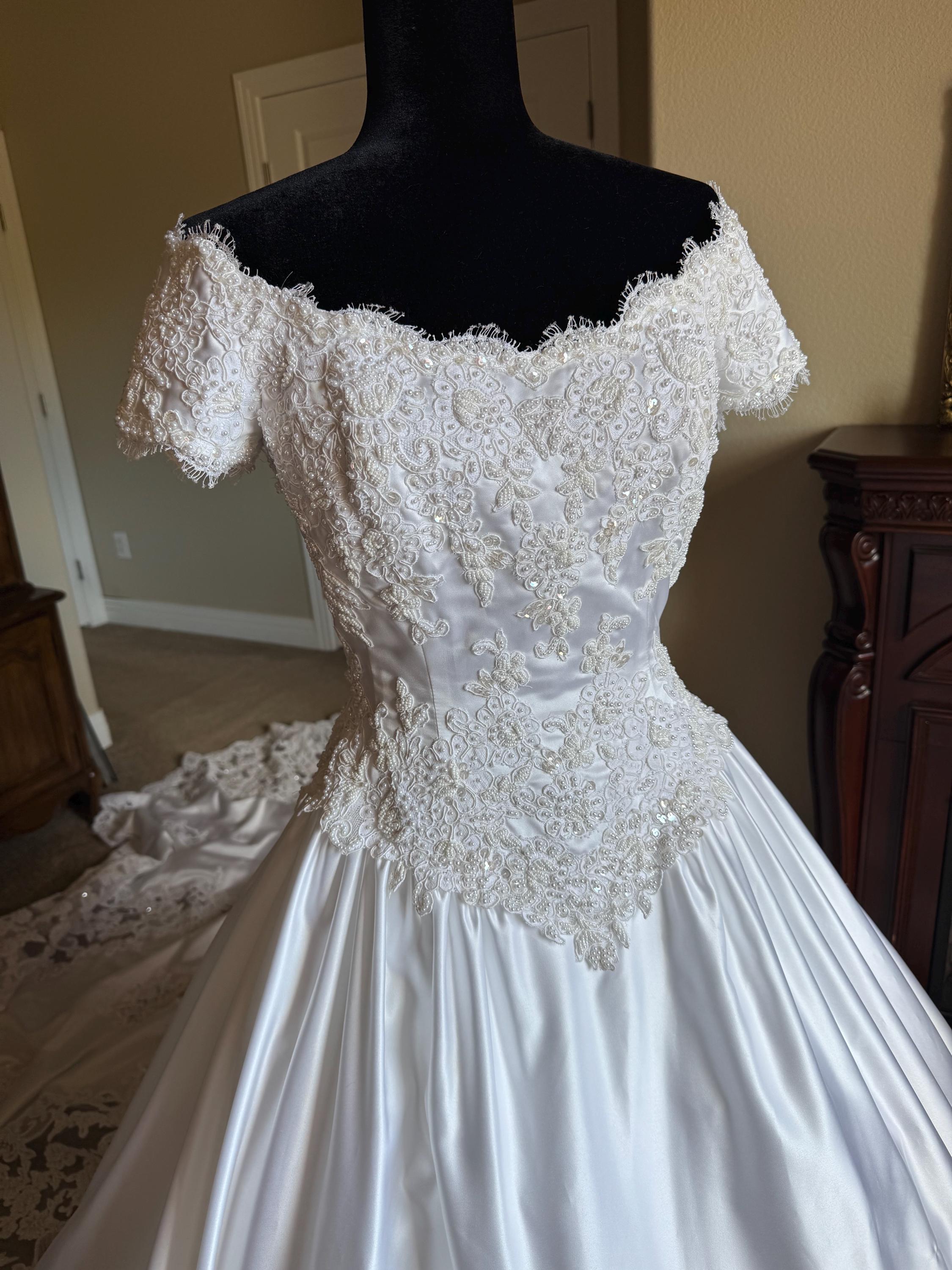 Vintage Mon Cheri Wedding Dress- New Old Stock - Basque Waist ...