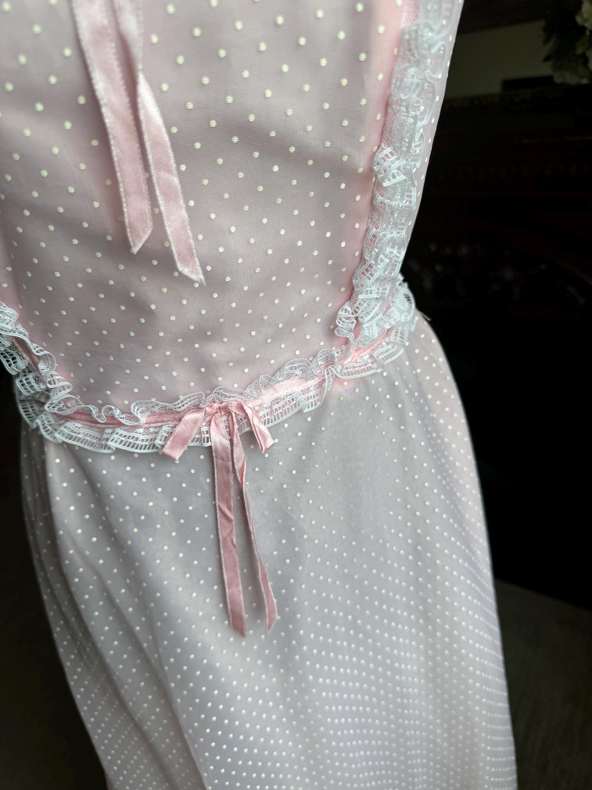 Vintage Light Pink and White Polka Dota 1970s Dress - Etsy
