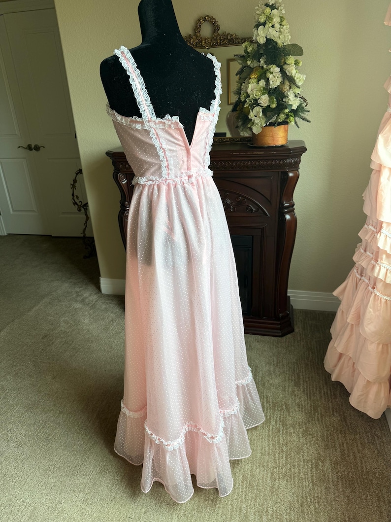 Vintage Light Pink and White Polka Dota 1970s Dress - Etsy