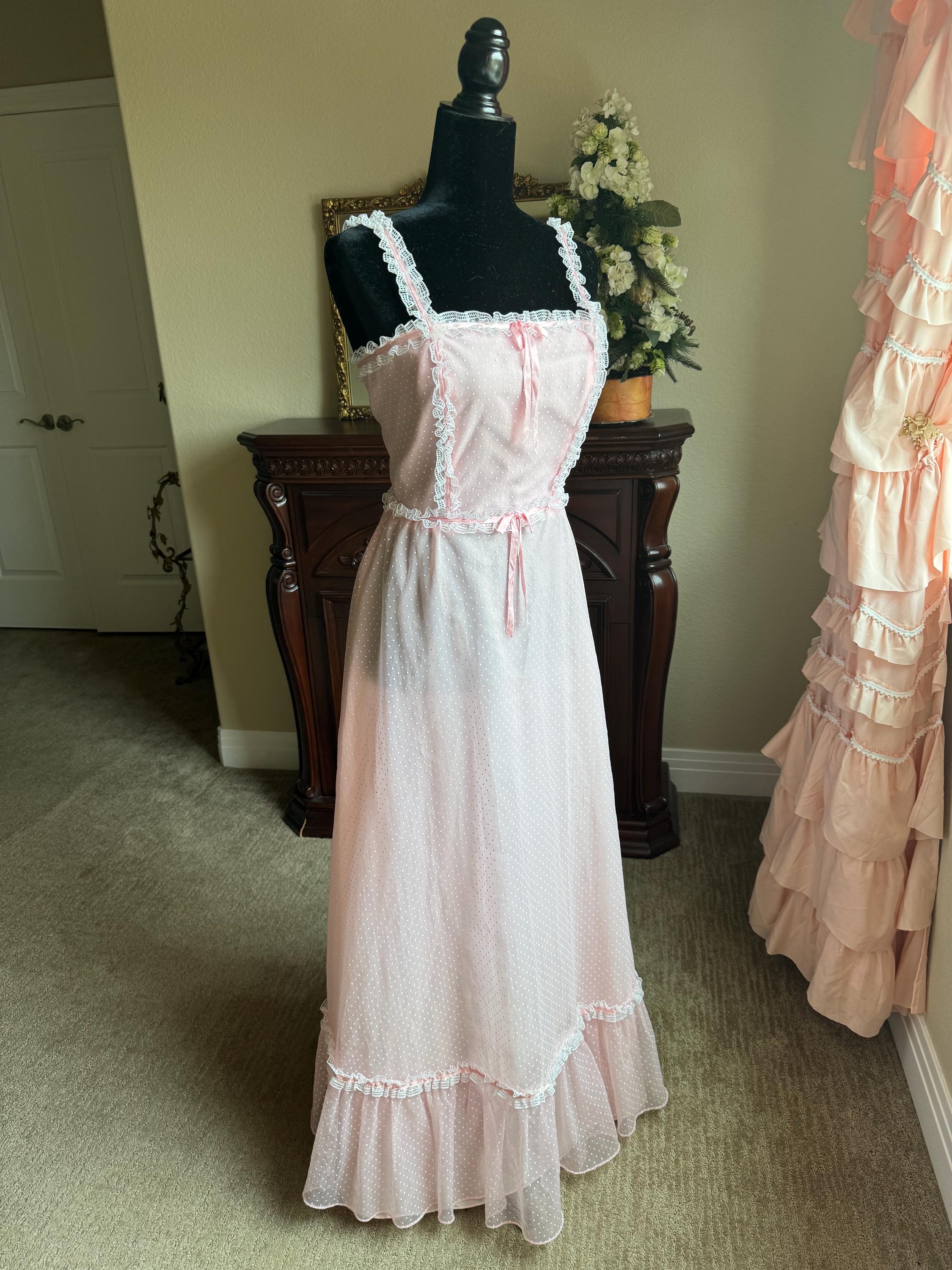 Vintage Light Pink and White Polka Dota 1970s Dress - Etsy