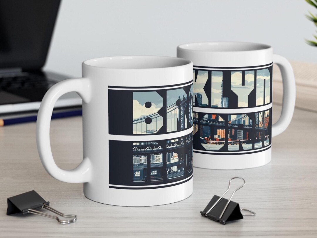 Brooklyn NYC Coffee Lover Mug New York City Iconic Bridge Design ...