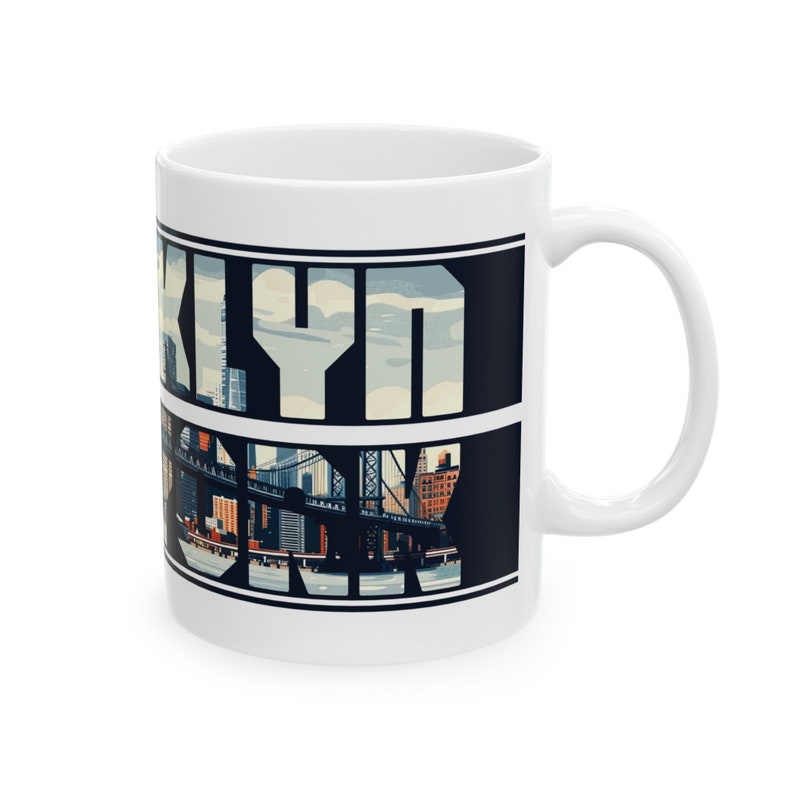 Brooklyn NYC Coffee Lover Mug New York City Iconic Bridge Design ...