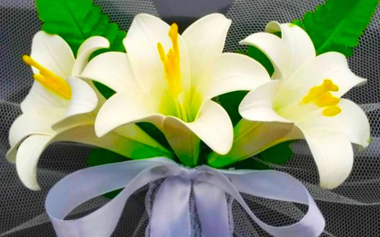 White Lily Car Decoration Bundle for Weddings, Car Door Bows, Loop ...