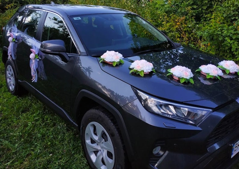 Pimp Your Getaway Car: Bridal Silk Roses for Wedding Decoration, Car ...