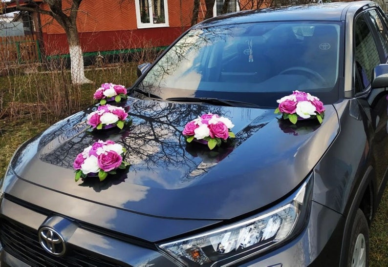 Pimp Your Getaway Car: Bridal Silk Roses for Wedding Decoration, Car ...