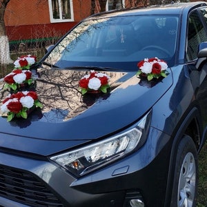 Pimp Your Getaway Car: Bridal Silk Roses for Wedding Decoration, Car ...