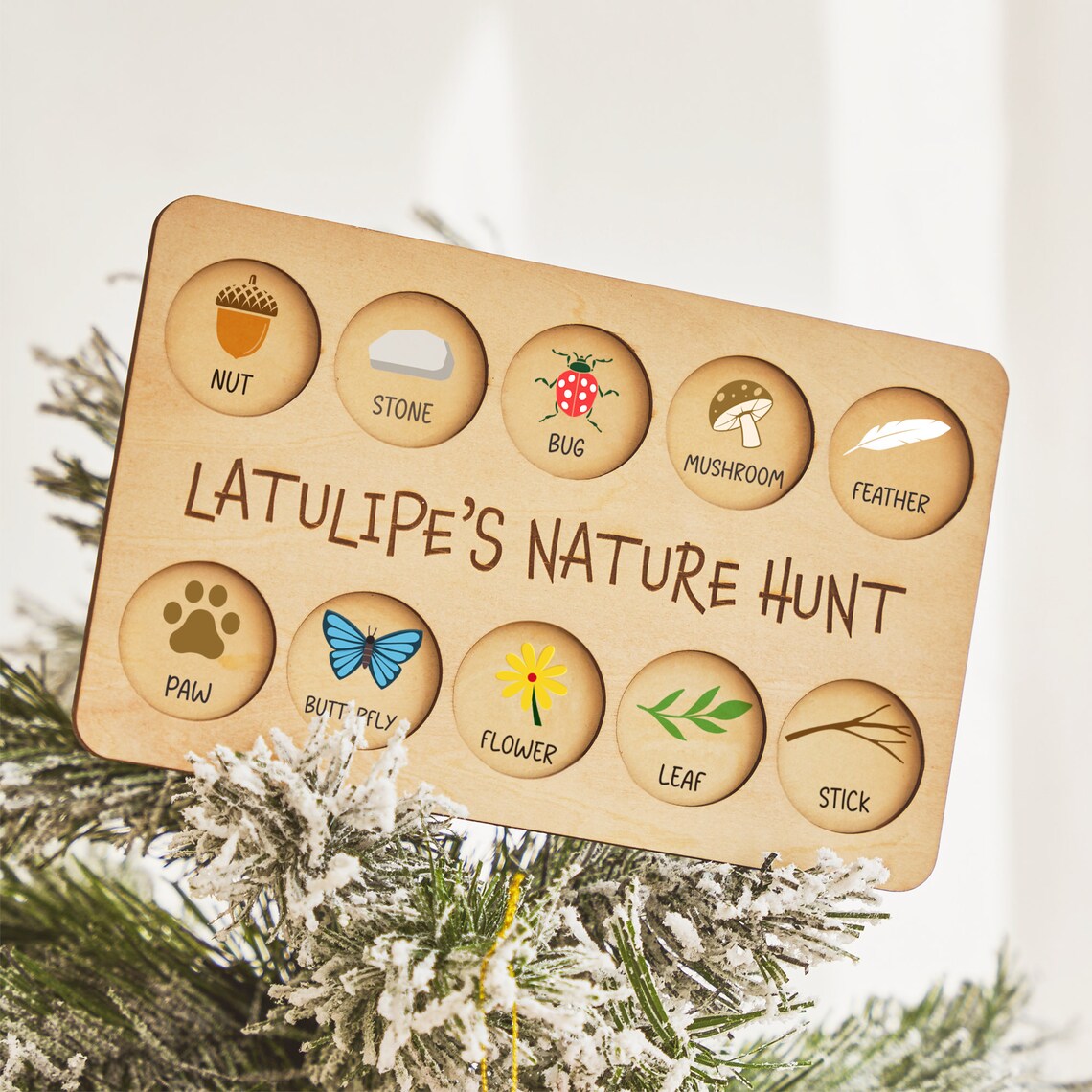 Custom Kids Wooden Nature Hunt Board, Nature Scavenger Hunt Board ...