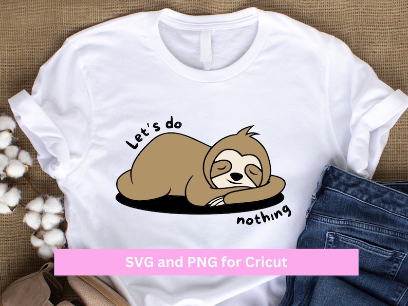 Sloth SVG, Sloth PNG, Let's Do Nothing Sloth Svg and Png for Digital ...