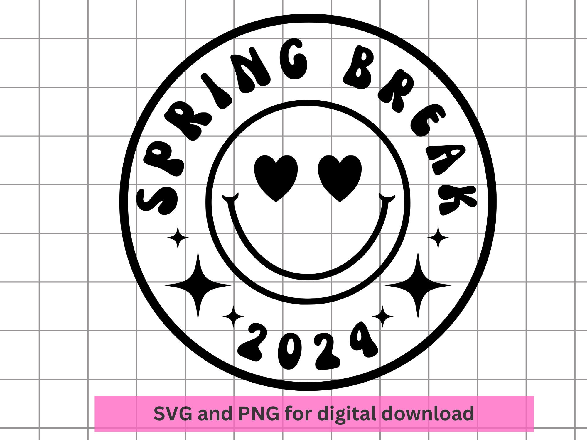 Spring Break SVG, Spring Break PNG, Spring Break Smiley Svg and Png ...