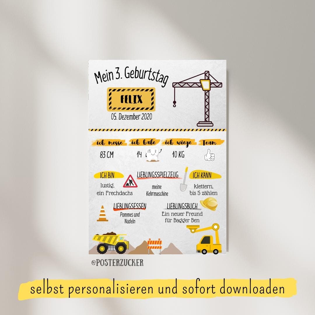 Construction Site Milestone Poster I Construction Site Fans I ...