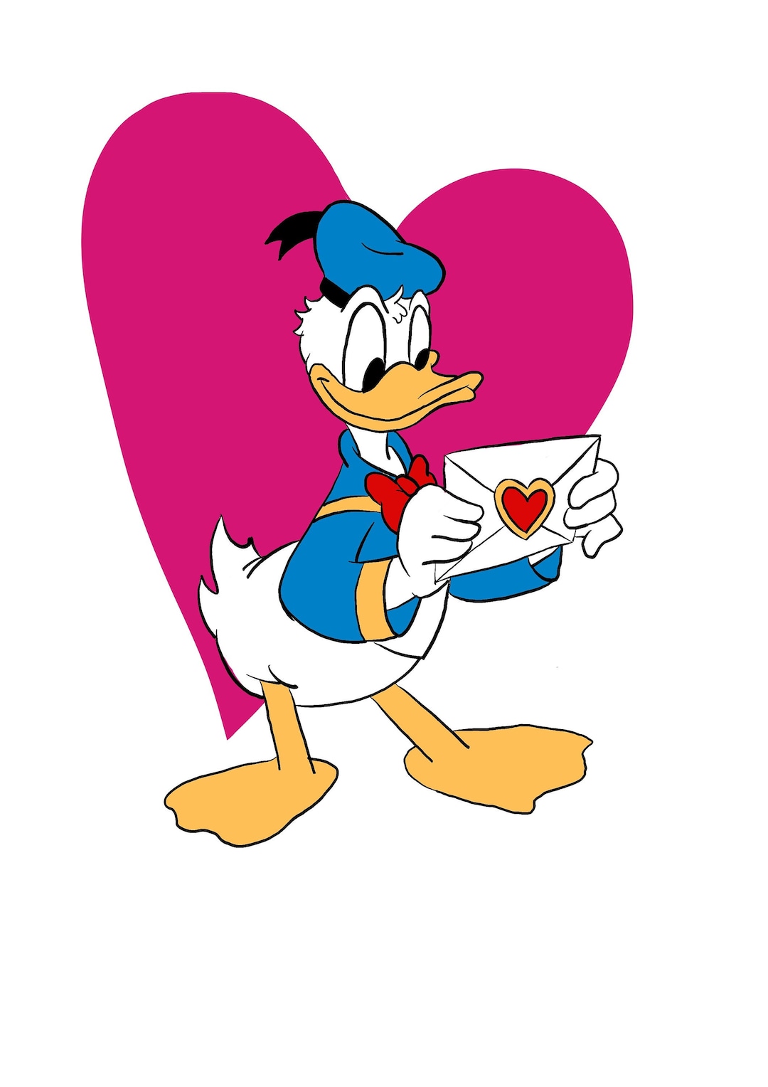 Vintage Donald Duck Valentine's Day Card - Etsy
