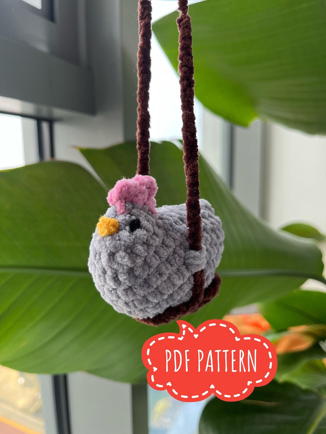 Crochet Chicken on a Swing PDF Pattern - Amigurumi Car Accessory - Etsy
