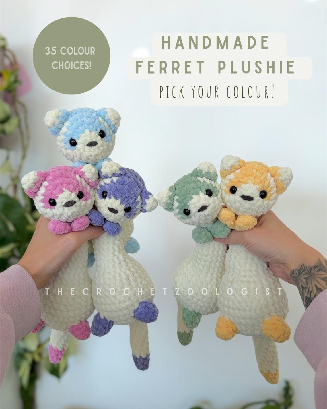 Handmade Floppy Ferret Plushie - Handmade Stuffed Animal, Custom Animal ...