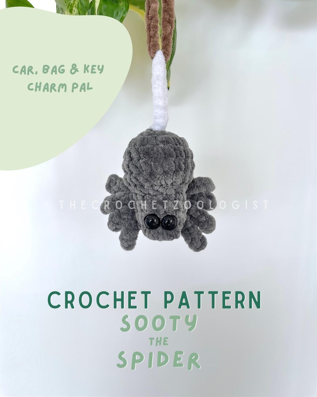 Spider Charmimal Crochet PDF Pattern: Car, Bag & Key Charm - Etsy