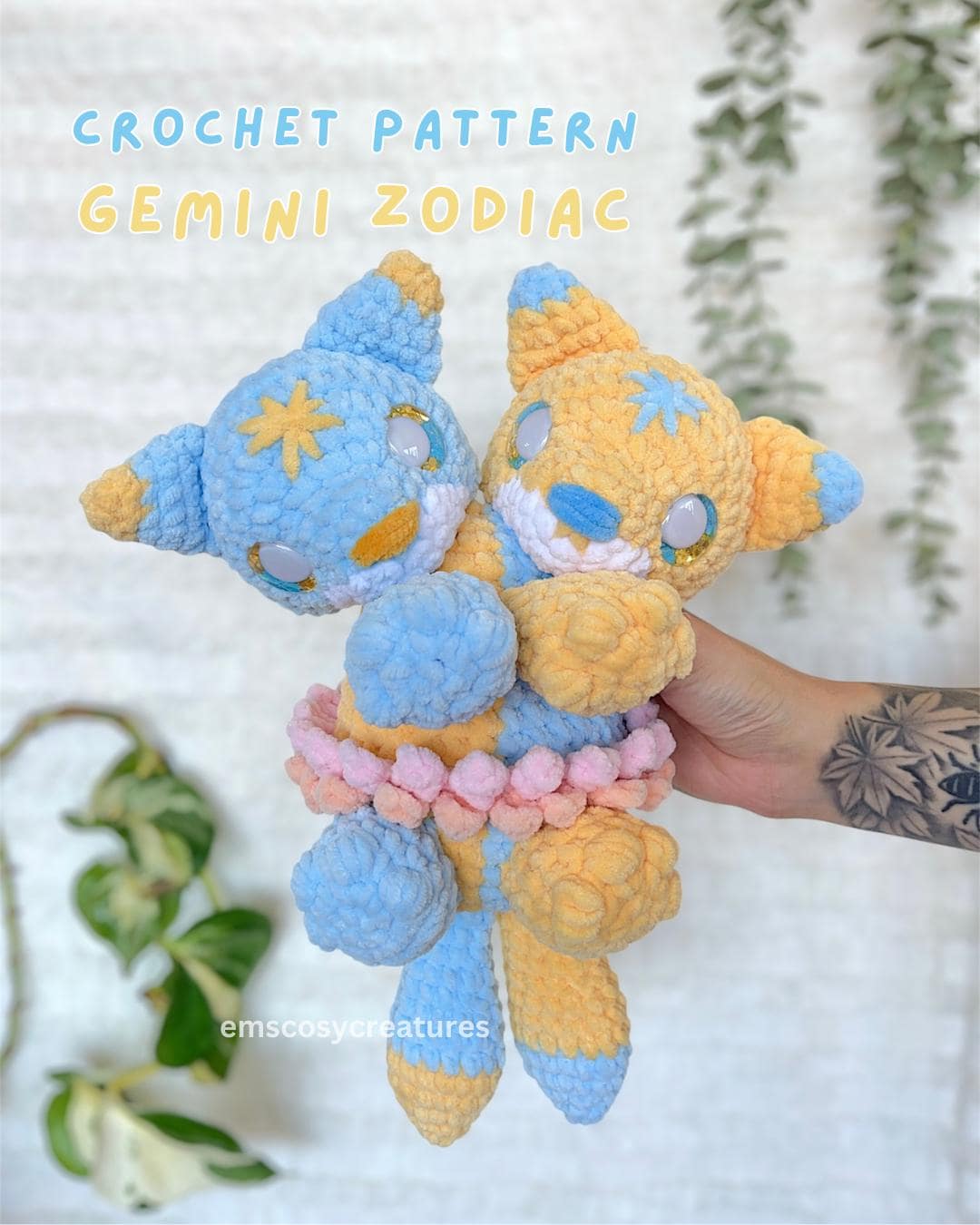 Gemini Zodiac Crochet Pattern - Gemini Star Sign Plushie, Zodiac ...