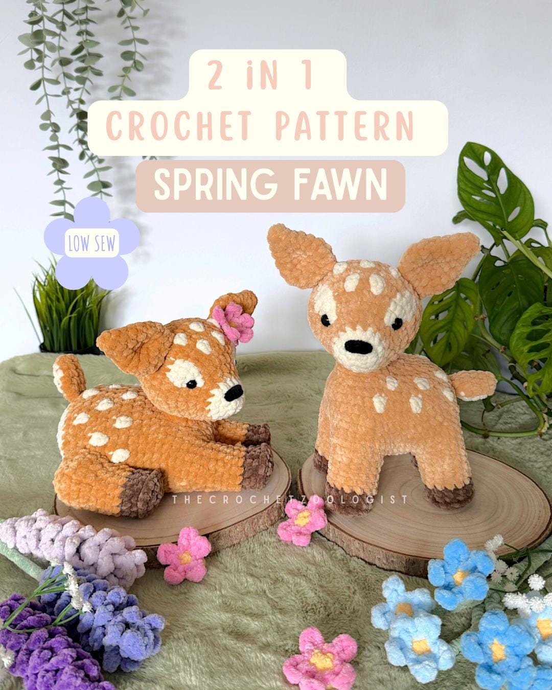 Fawn 2-in-1 Spring Crochet Pattern - Deer Amigurumi, Wildlife Crochet ...