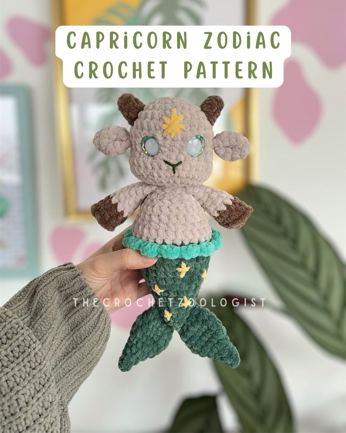 Capricorn Zodiac Crochet Pattern, Sea Goat Star Sign Crochet Plushie ...