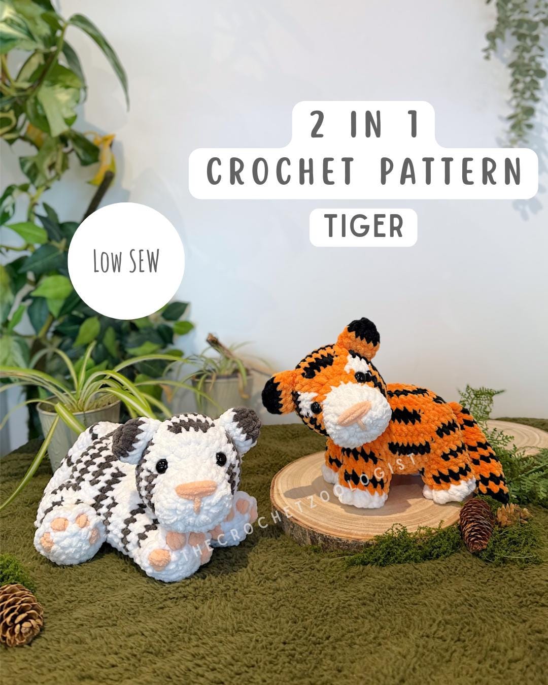 Tiger 2-in-1 Crochet Pattern - Endangered Species Plushie, Tiger Plush ...