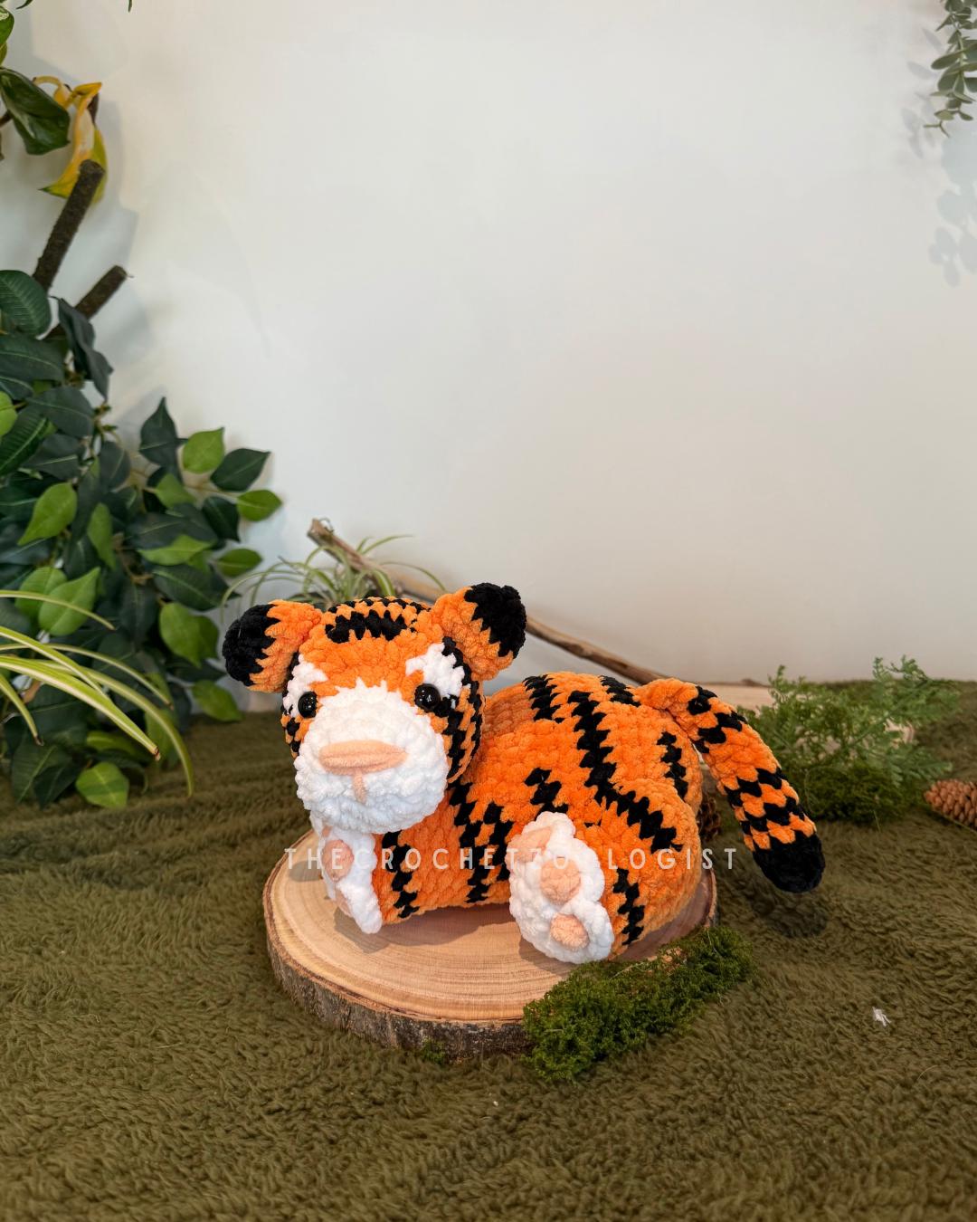 Tiger Lying Crochet Pattern - Endangered Species Amigurumi Plush ...