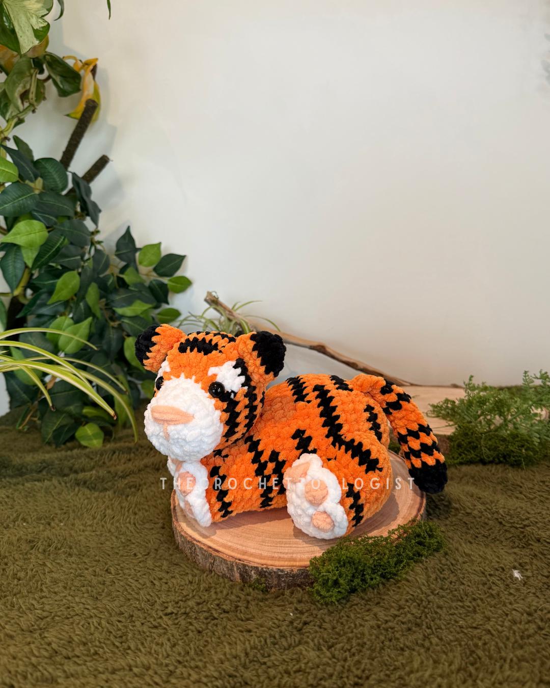 Tiger Lying Crochet Pattern - Endangered Species Amigurumi Plush ...