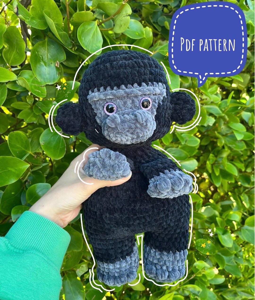 Gorilla Amigurumi Crochet Pattern Jungle Crochet, Beginners Amigurumi ...