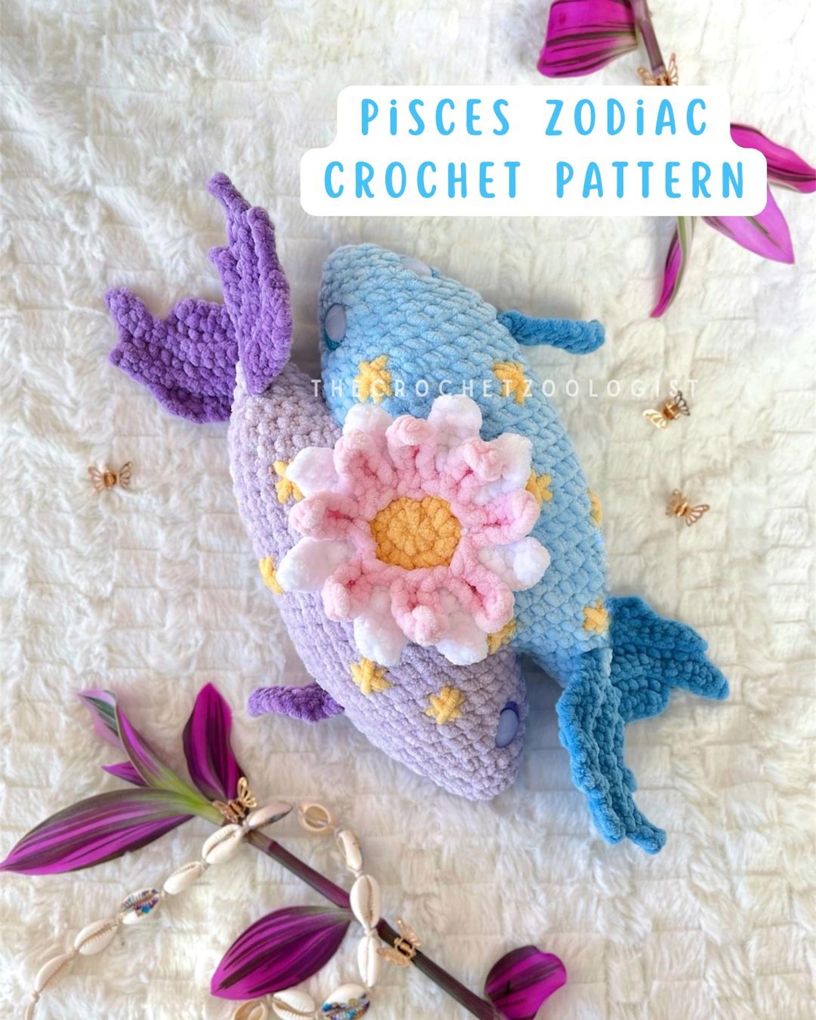Pisces Crochet Pattern, Zodiac Star Sign Plushie, Zodiac Gift for ...