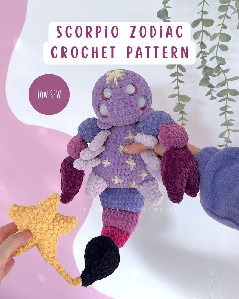 Scorpio Zodiac Crochet Pattern - Whimsical Scorpion Plush, Astrology ...