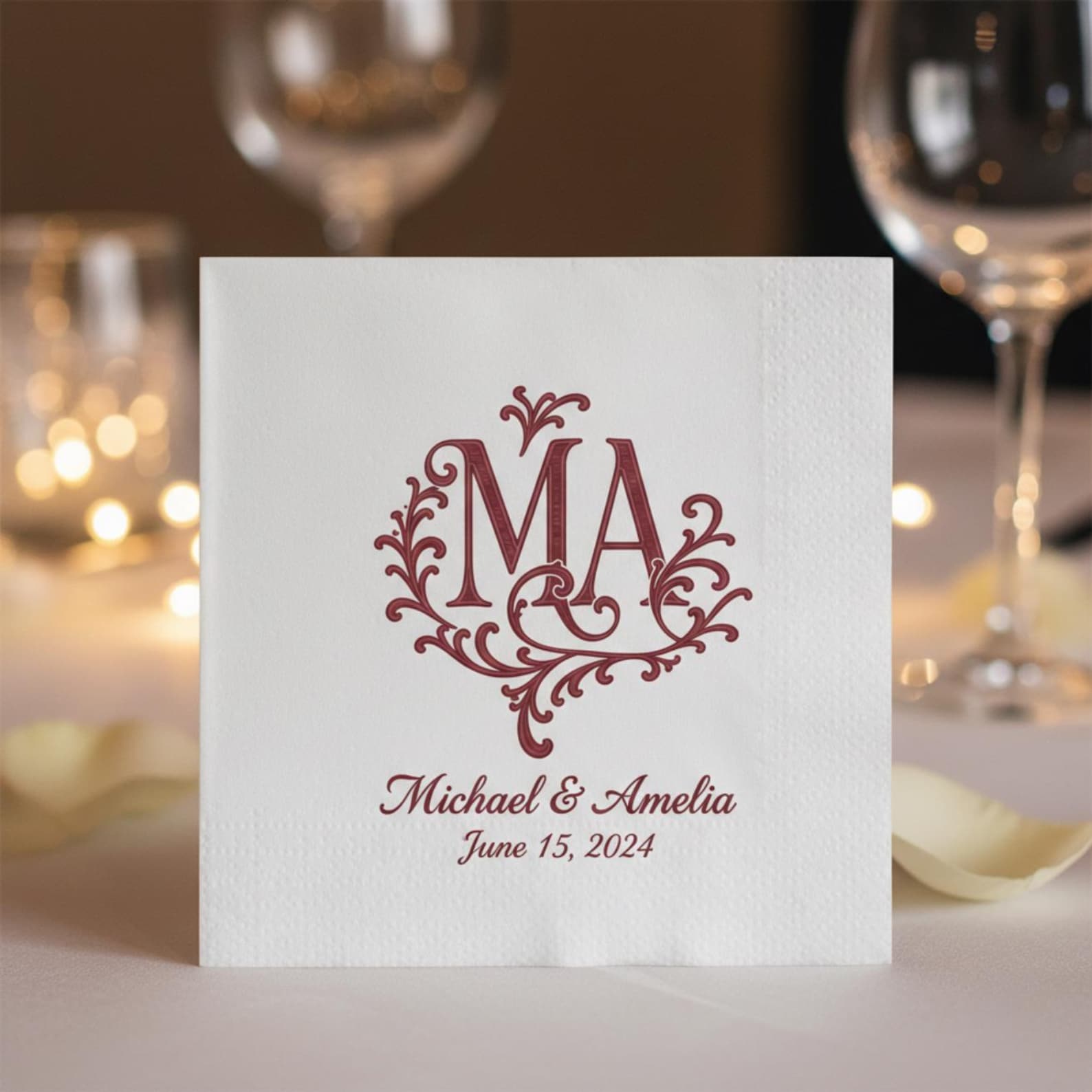 Wedding Monogram Logo | Custom Initials Crest | Elegant Wedding Emblem ...